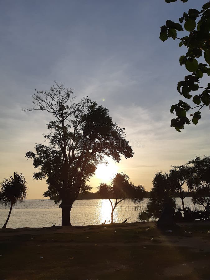 Sunset - Pasir Putih Beach - Kangean Island Stock Image - Image of ...