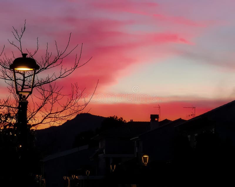 Sunset in Pastel Pink Shades Stock Image - Image of sunrise, abstract ...