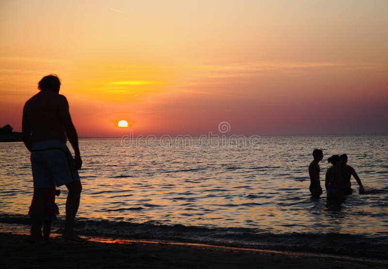 Sunset stock image. Image of sunset, people, horizon - 46242311