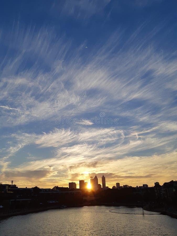 Sunset in Perth - Western Australia Stock Image - Image of night ...