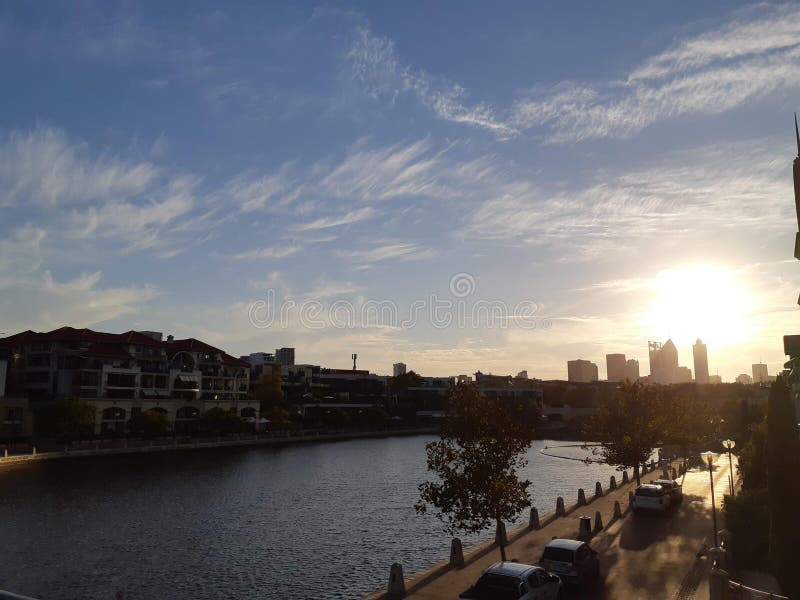 Sunset Off Perth, Western Australia Stock Photo - Image of coast ...