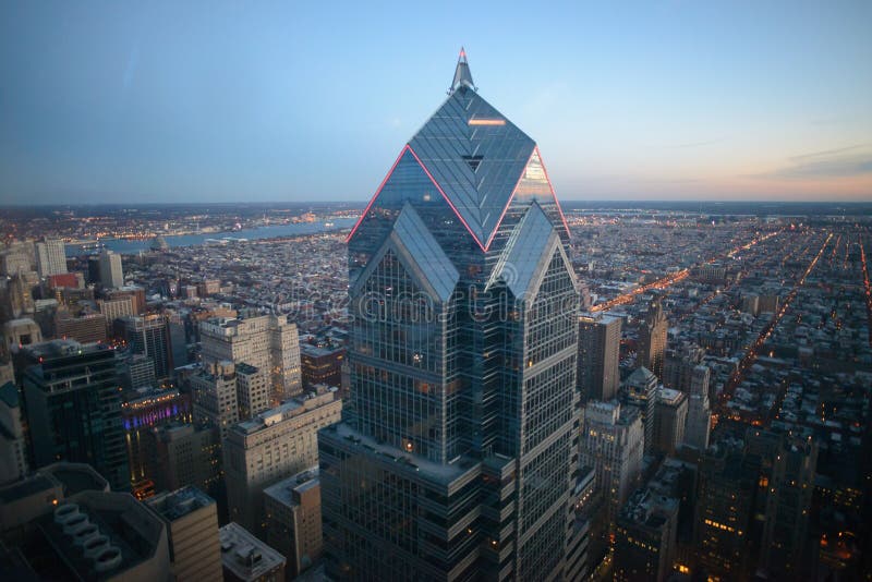 Sunset in Philadelphia stock image. Image of urban, buildings - 87268929