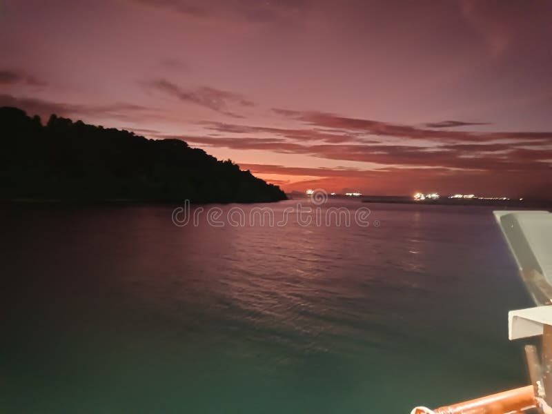 Sunset Photographed from a Sailing Ship Stock Image - Image of evening ...