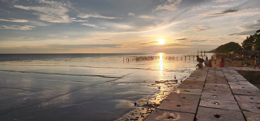 Sunset at Pical Beach Ketapang Stock Image - Image of sunset, pical ...