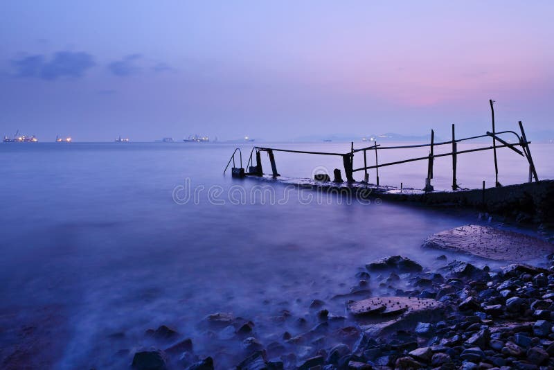 Sunset pier stock photo. Image of evening, nature, coast - 21234982