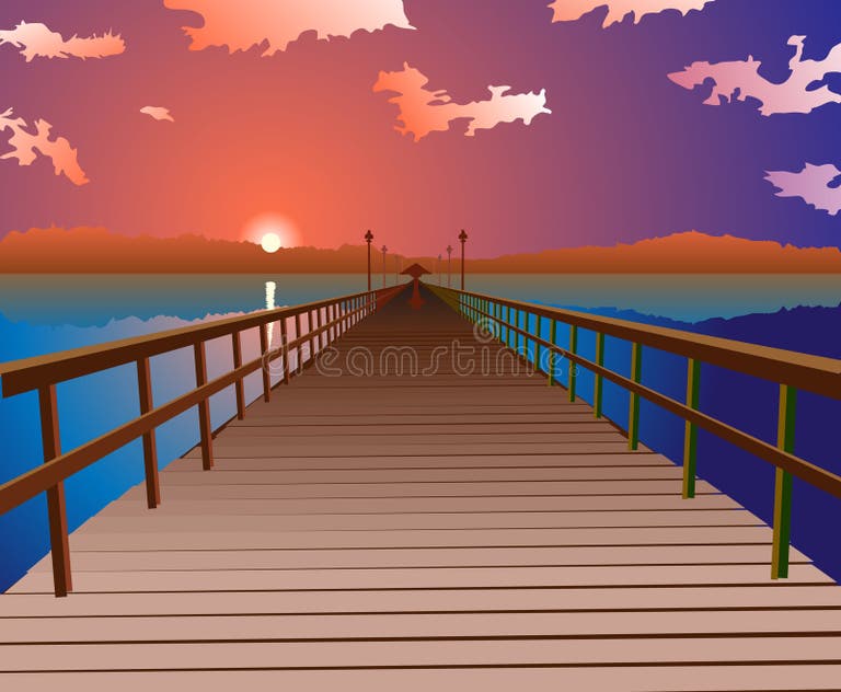 Lake Scene Pier Stock Illustrations – 6,361 Lake Scene Pier Stock ...