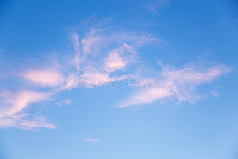 Sunset Pink Clouds in Blue Sky Stock Photo - Image of fluffy, natural ...
