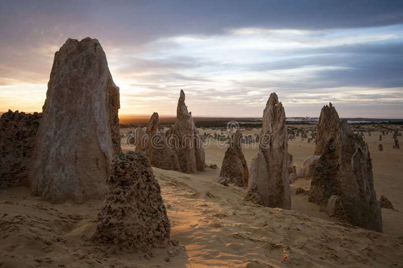 Sunset in the pinnacles stock photo. Image of close, distance - 47912566