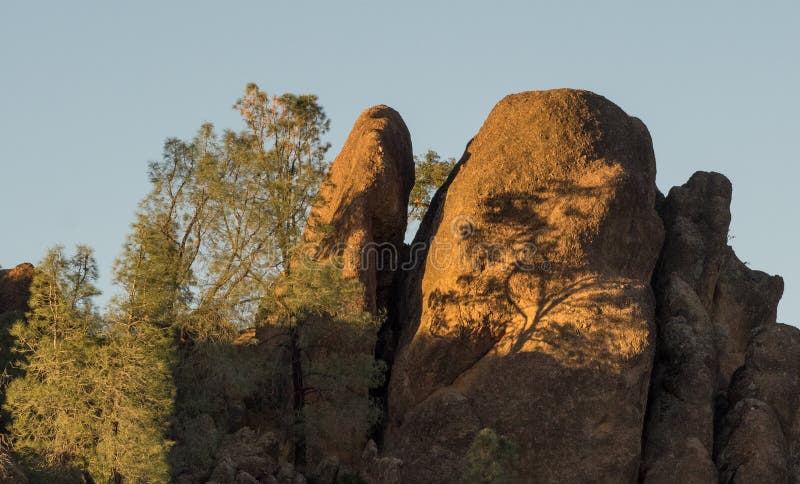 Sunset on Pinnacles and Mountains Stock Photo - Image of national ...