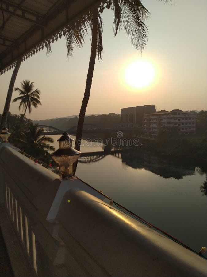 Sunset in piravom stock image. Image of sunshine, sunset - 135666713