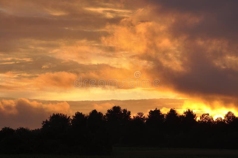 Sunset at PlÃ©rin in Brittany Stock Photo - Image of wooden, amazing ...