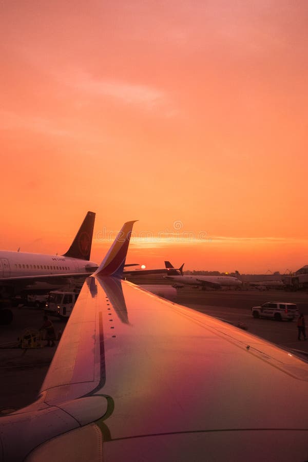 Sunset Takeoff stock image. Image of beautiful, dusk, flight - 2705447