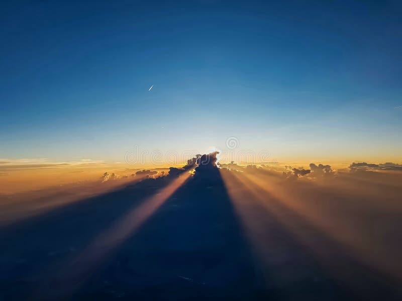 Sunset and plane stock photo. Image of holidays, burning - 25376874