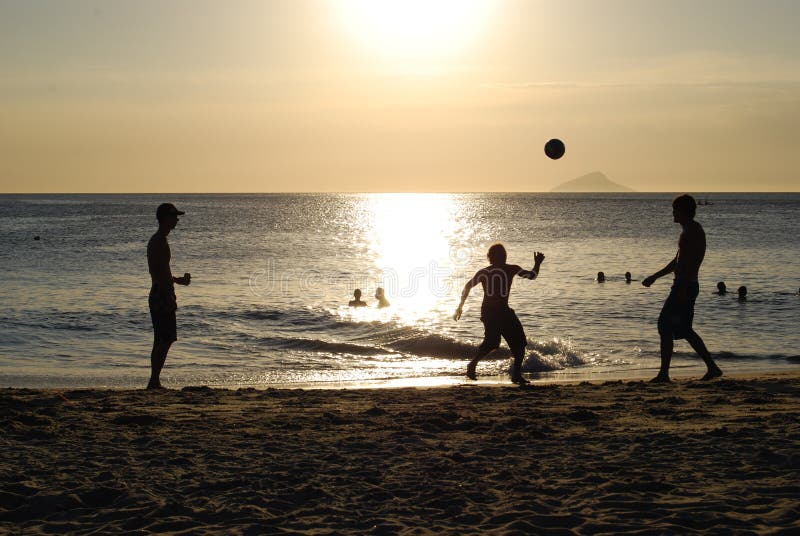Sunset players 01 stock image. Image of football, bright - 4236815