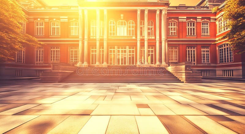 Sunset Plaza: a Magnificent Courtyard Bathed in the Warm, Golden Light ...