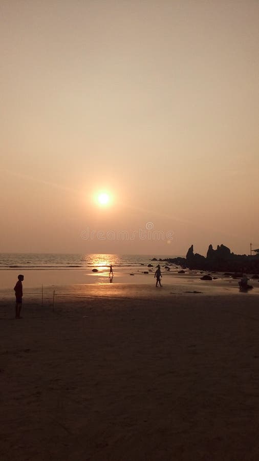 Sunset Point at the Beach Side Stock Photo - Image of beach, view ...