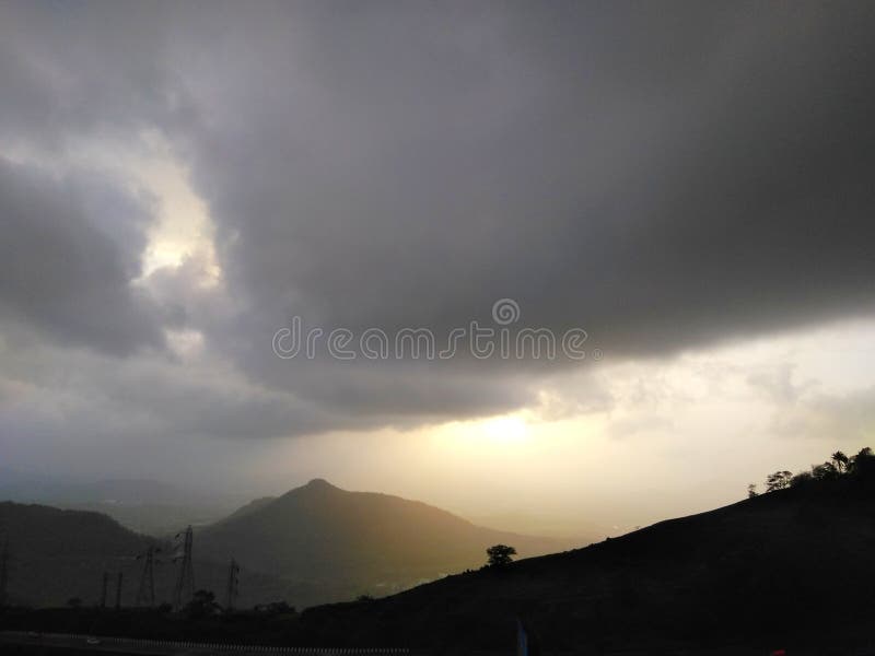 Sunset Point at Lonavala Hill Station Stock Image - Image of hill ...