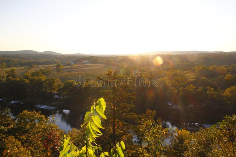 Sunset at Point Lookout, Missouri Stock Photo - Image of forest, north ...