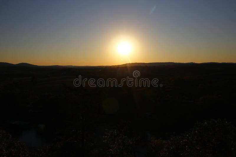 Sunset at Point Lookout, Missouri Stock Image - Image of america ...