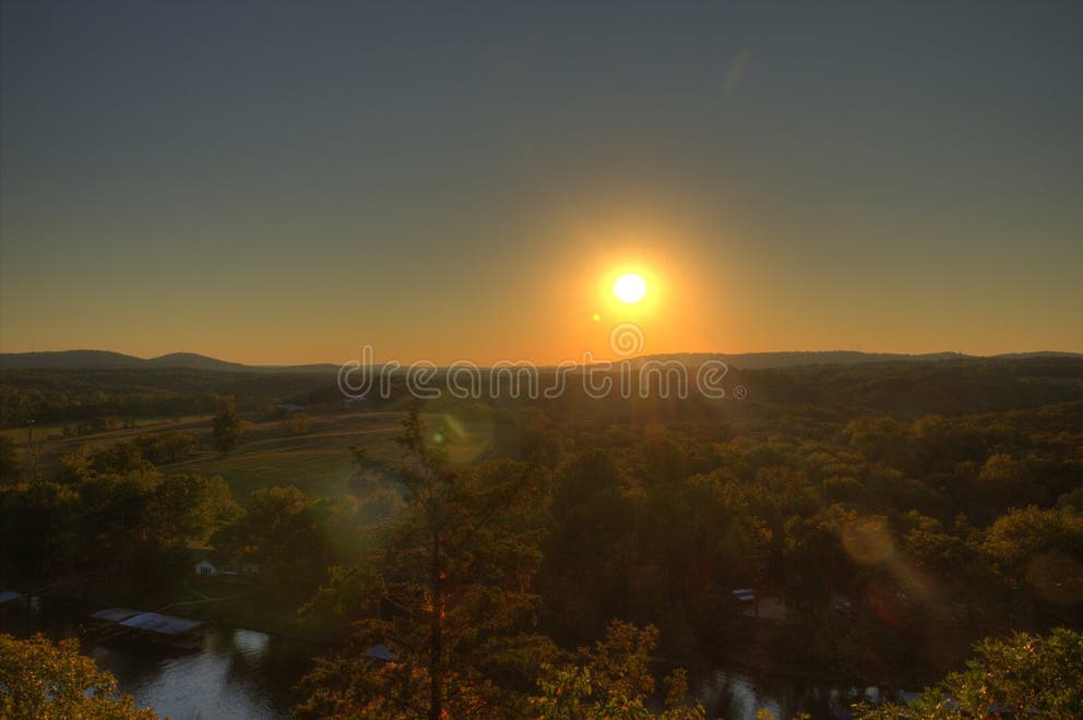 Sunset at Point Lookout, Missouri Stock Photo - Image of beauty, nature ...