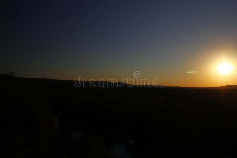 Sunset at Point Lookout, Missouri Stock Image - Image of beauty, earth ...