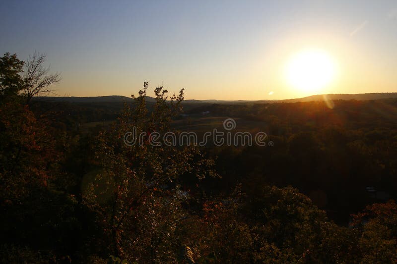Sunset at Point Lookout, Missouri Stock Image - Image of landscape ...