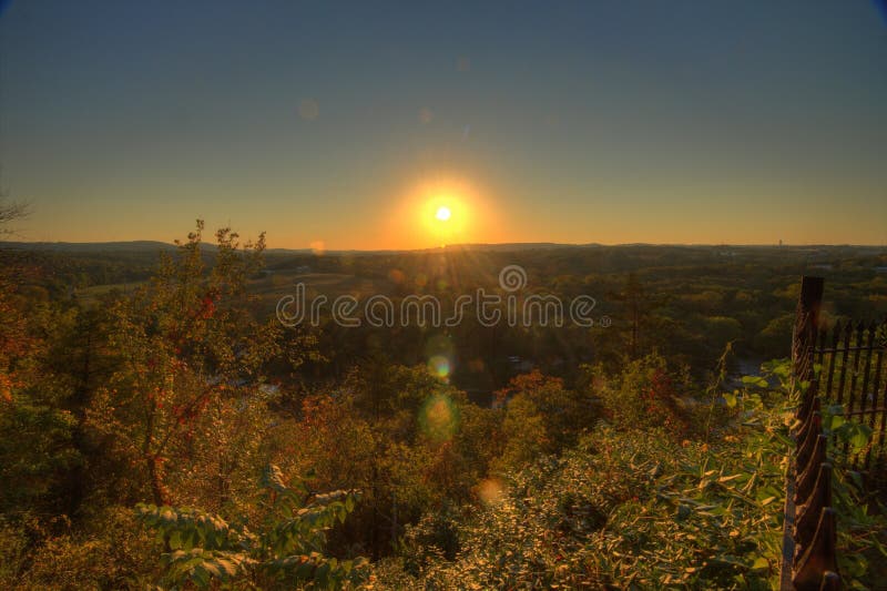 Sunset at Point Lookout, Missouri Stock Image - Image of development ...