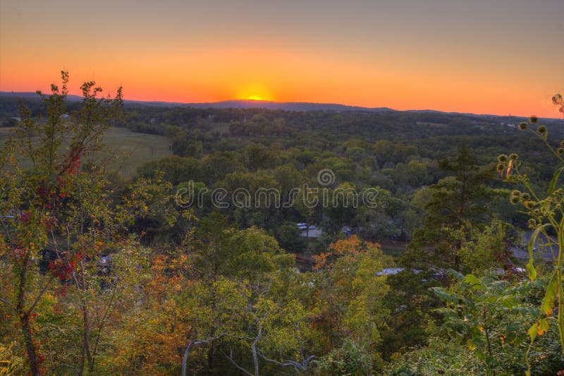 Sunset at Point Lookout, Missouri Stock Photo - Image of landscape ...