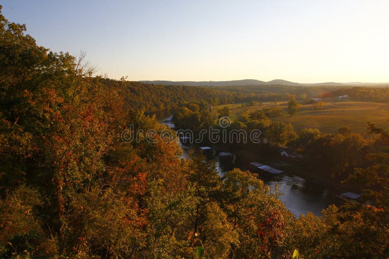 Sunset at Point Lookout, Missouri Stock Image - Image of beauty, hiking ...
