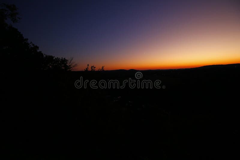 Sunset at Point Lookout, Missouri Stock Image - Image of bluff ...