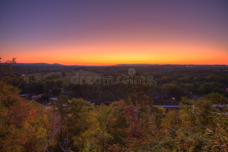 Sunset at Point Lookout, Missouri Stock Image - Image of beauty, people ...