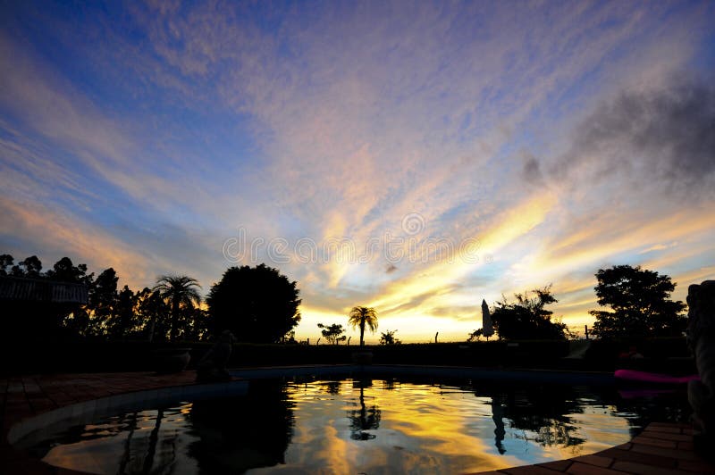 Sunset pool stock image. Image of idyllic, landscape - 12514857