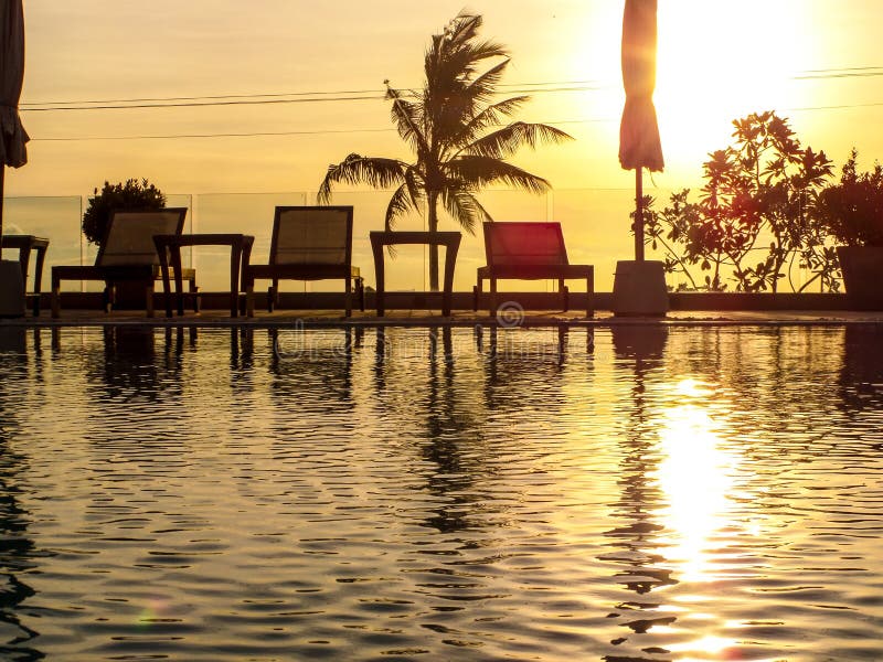 Sunset and pool stock image. Image of cloud, landscape - 54896893