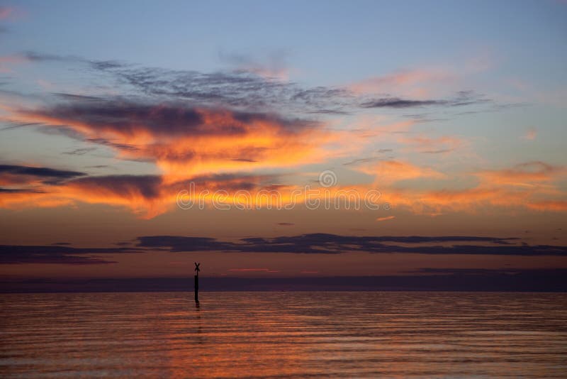 Sunset post stock photo. Image of blue, ocean, chelsea - 32216900