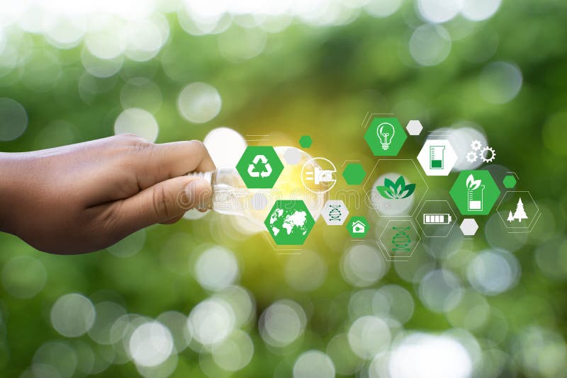 Sunset Power Concept Ecology Elements Energy Sources Stock Illustration ...