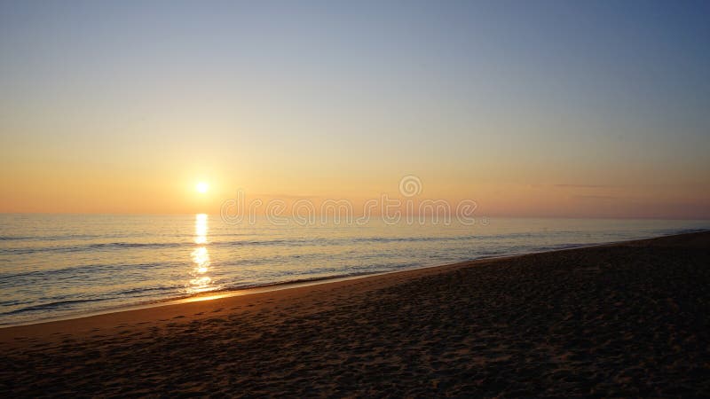 Sunset on Praia de Faro stock image. Image of praia - 110329575