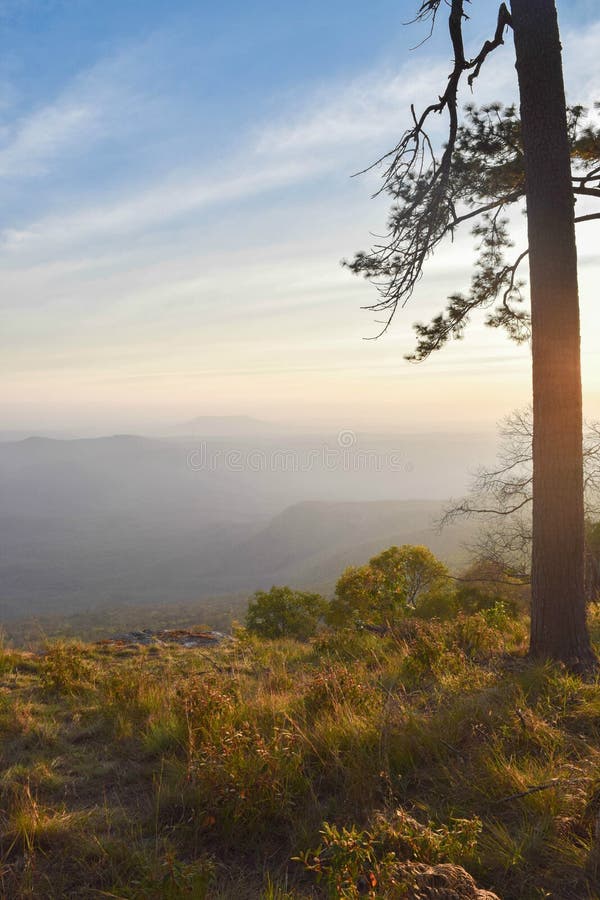 Sunset on the Prairie Hill a Beautiful Evening Warm in the Winter Stock ...