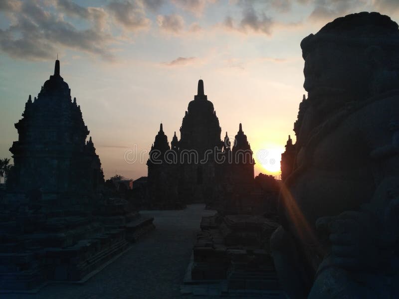 Sunset in Prambanan stock image. Image of beautiful - 262004713