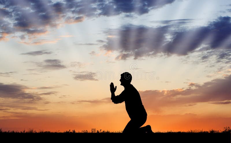 Sunset Prayer stock photo. Image of atone, hope, religious - 10819392