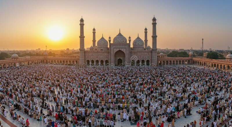 Sunset Prayer at a Mosque stock image. Image of domes - 368328557