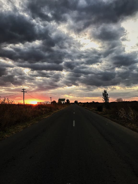 Sunset stock image. Image of evening, rain, dawn, cloud - 161362873