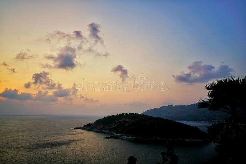 Sunset at promthep cape stock image. Image of point, sunset - 68460699