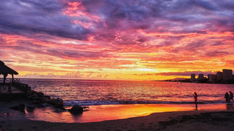 Amazing Color Contrast in the Sky of Puerto Vallarta Mexico Stock Image ...