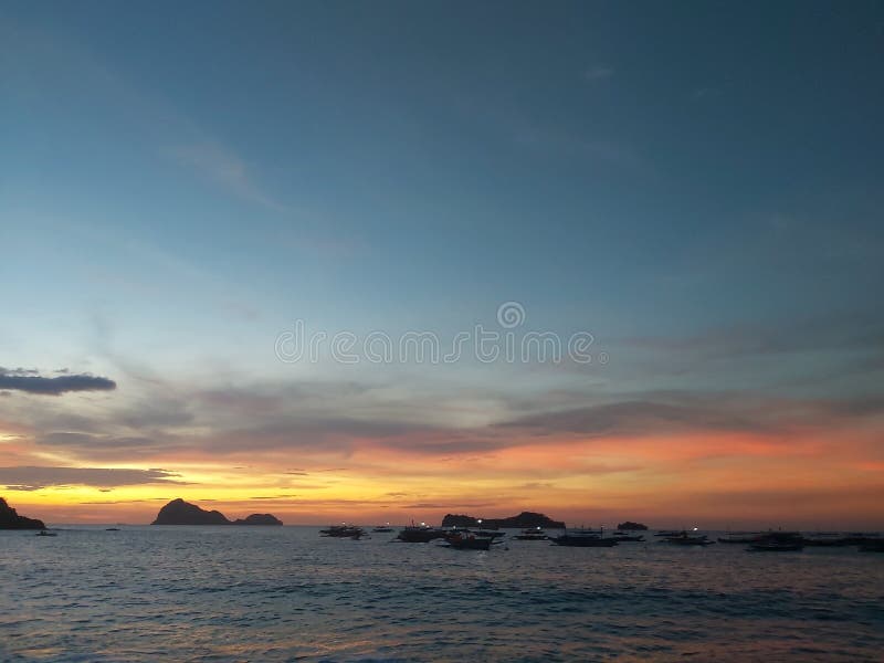 Sunset at Pundakit Beach, Zambales, Phillippines Stock Photo - Image of ...