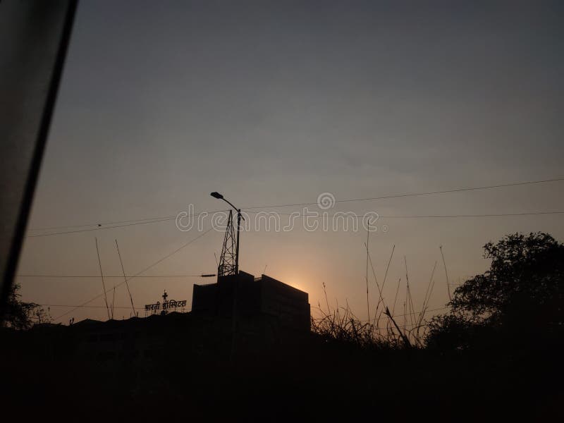 Sunset in pune city stock image. Image of evening, cloud - 247911233