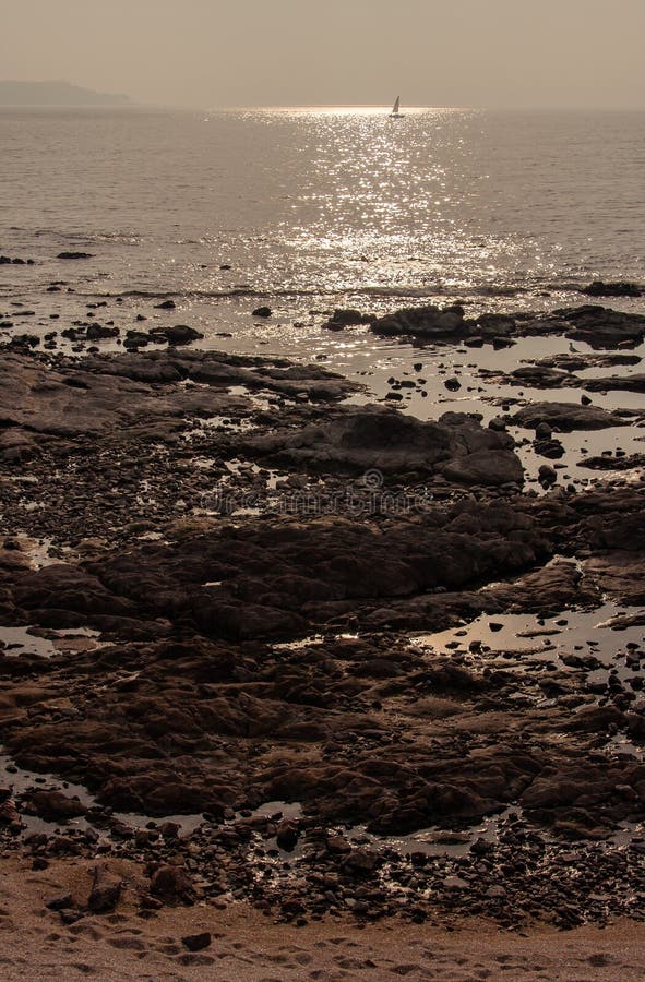 Sunset in Punta Banco stock image. Image of clouds, palm - 31021