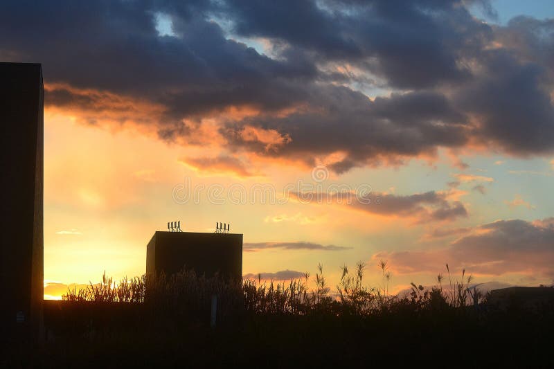 Sunset at purchase stock photo. Image of campus, sunsets - 44414440