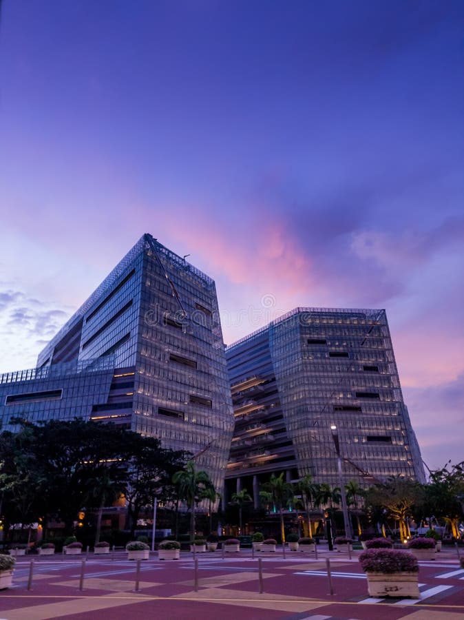 Sunset at Putrajaya Building Stock Photo - Image of sunset ...