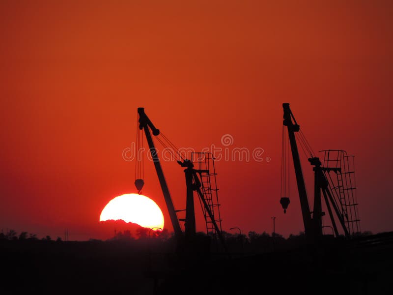 Sunset in a quarry stock image. Image of wallpaper, silhouette - 242822683