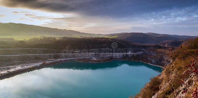 Sunset in a quarry stock image. Image of wallpaper, silhouette - 242822683